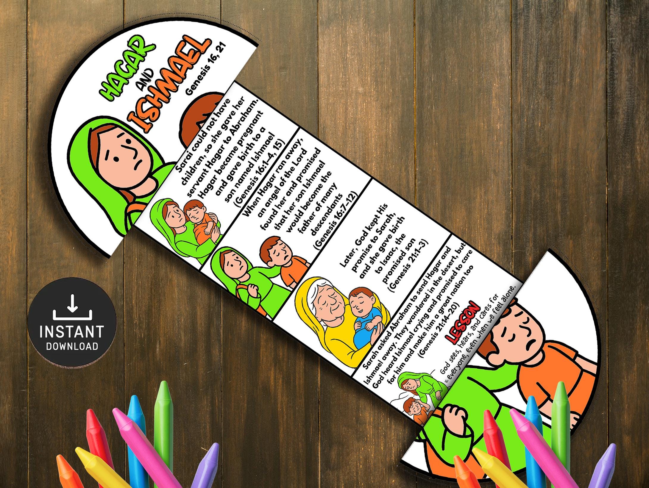 Hagar and Ishmael Bible Story Craft, Folding Surprise (digital Download ...