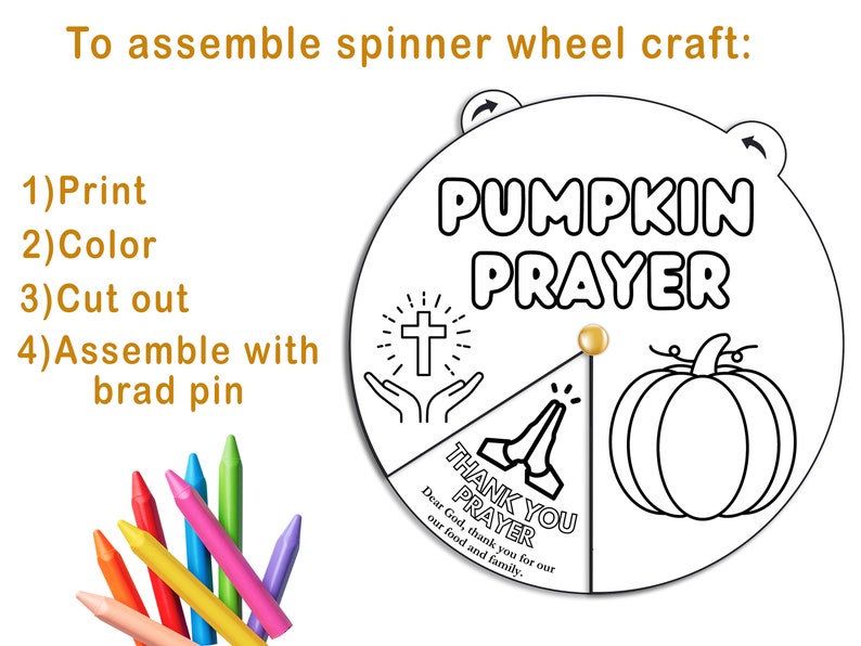 Pumpkin Prayer for Halloween Coloring Wheel, Bible Activity, Kids Bible ...