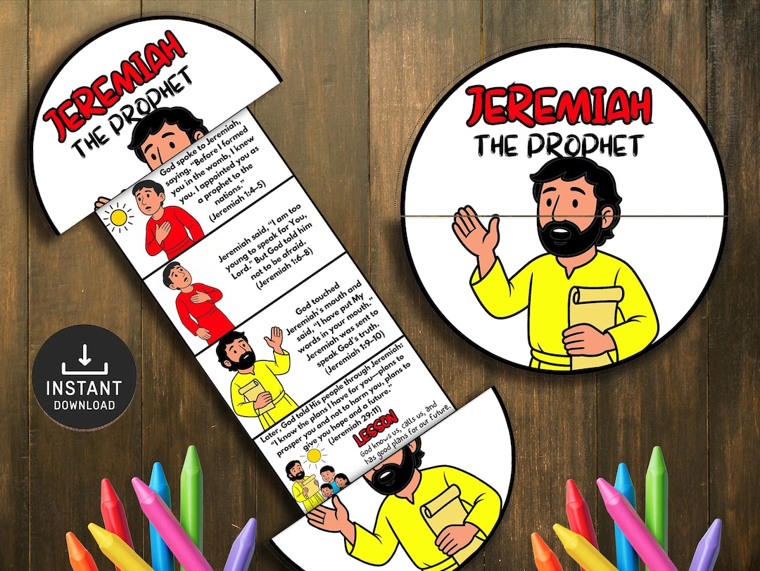 Jeremiah the Prophet Folding Surprise Bible Story Craft, Bible Lesson ...