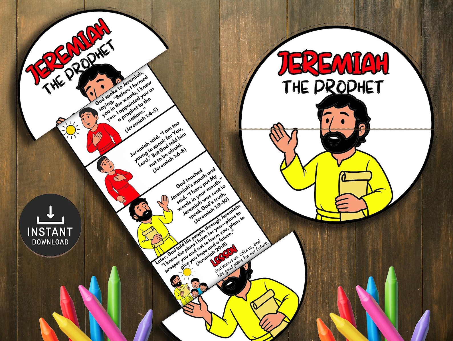 Jeremiah the Prophet Folding Surprise Bible Story Craft, Bible Lesson ...