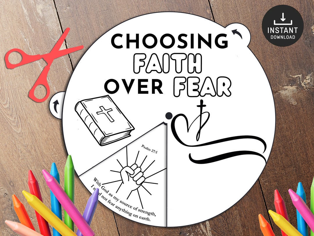 Choosing Faith Over Fear Scripture Coloring Wheel, Bible Story Activity ...