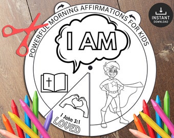 God Say That I Am, Coloring Wheel, Bible Activity, Kids Lesson, Sunday ...