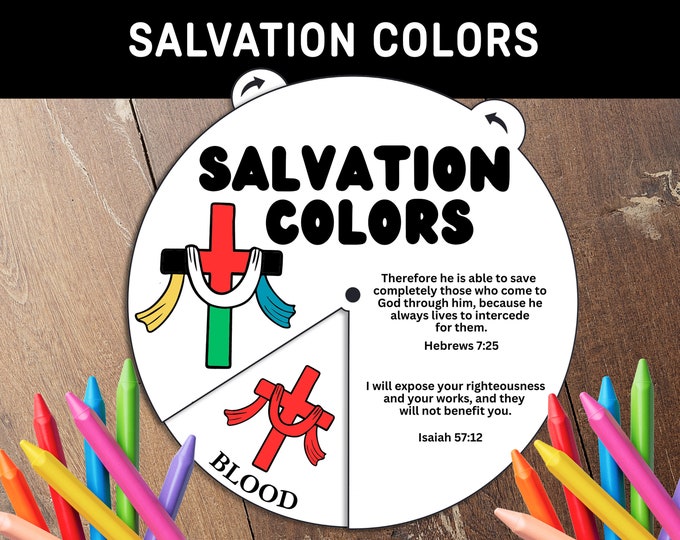 Salvation Color Wheel, Printable Bible Verse Activity, Colors of the ...