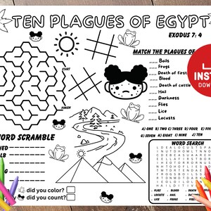 Plagues of Egypt, Bible Activity, Sunday Activities, Bible Placemat ...