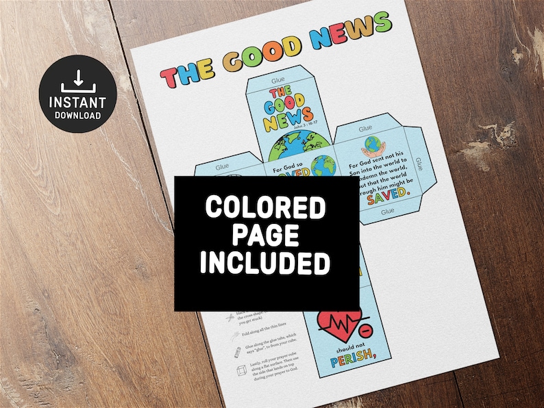 The Good News John 3:16 Coloring Cube, Bible Activity, Gospel, Kids ...