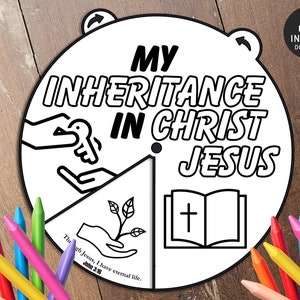 My Inheritance in Christ Jesus Coloring Wheel, Printable Bible Activity ...