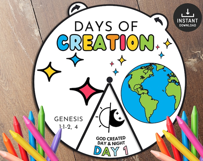 Religious Kids Printable Craft Template, Creation, Sunday School, VBS ...