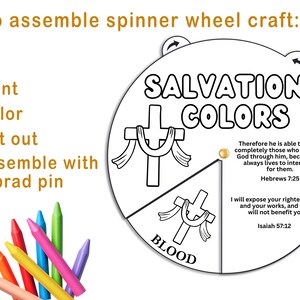 Salvation Coloring Wheel, Printable Bible Verse Activity, Watercolor ...