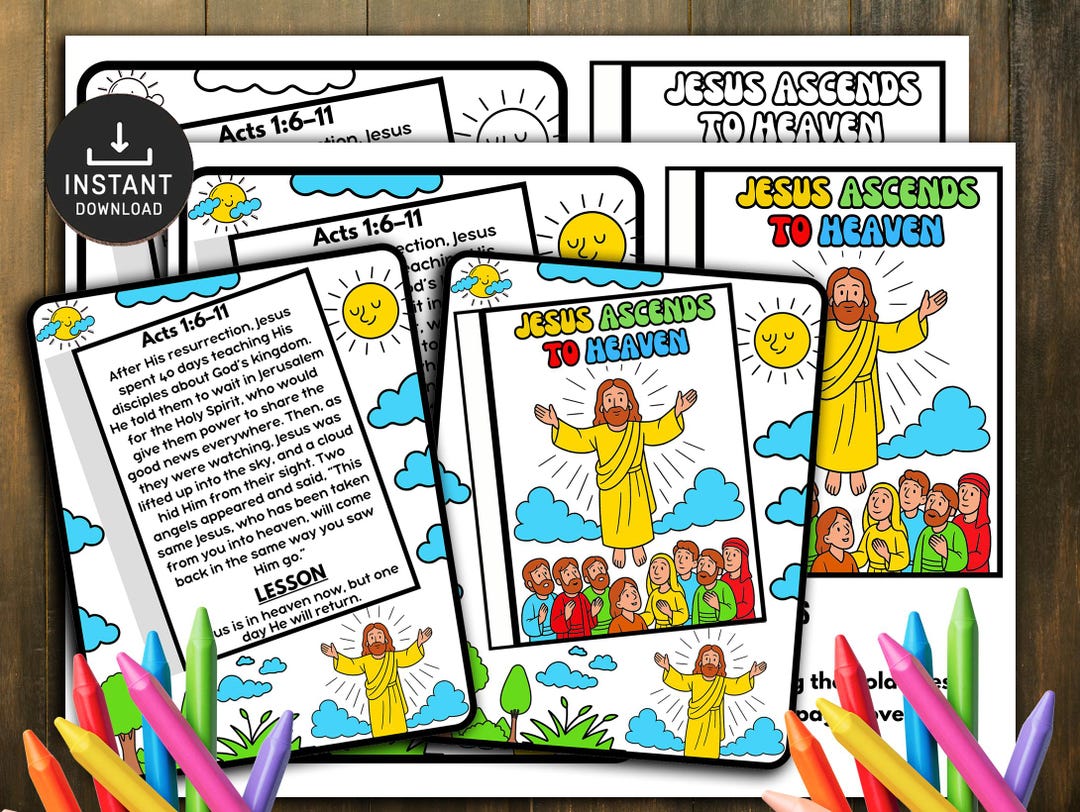 The Ascension of Jesus Bible Story Craft, Kids Bible Lesson, Sunday ...