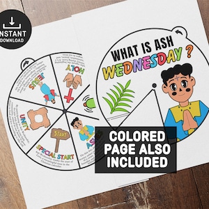 Ash Wednesday Coloring Wheel, Lent Activity for Kids, Ash Wednesday ...