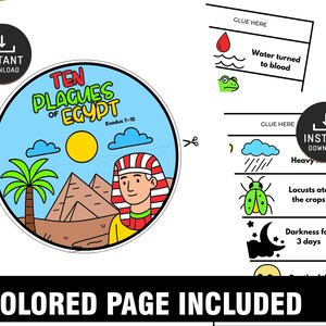 Ten Plagues of Egypt Folding Surprise Bible Story Craft, Bible Lesson ...