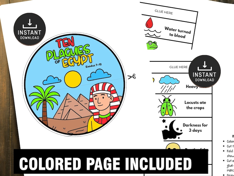 Ten Plagues of Egypt Folding Surprise Bible Story Craft, Bible Lesson ...