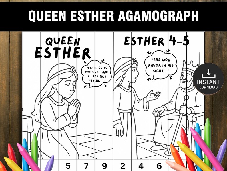 Queen Esther Agamograph, Bible Story Craft, Bible Lesson, Bible Craft ...