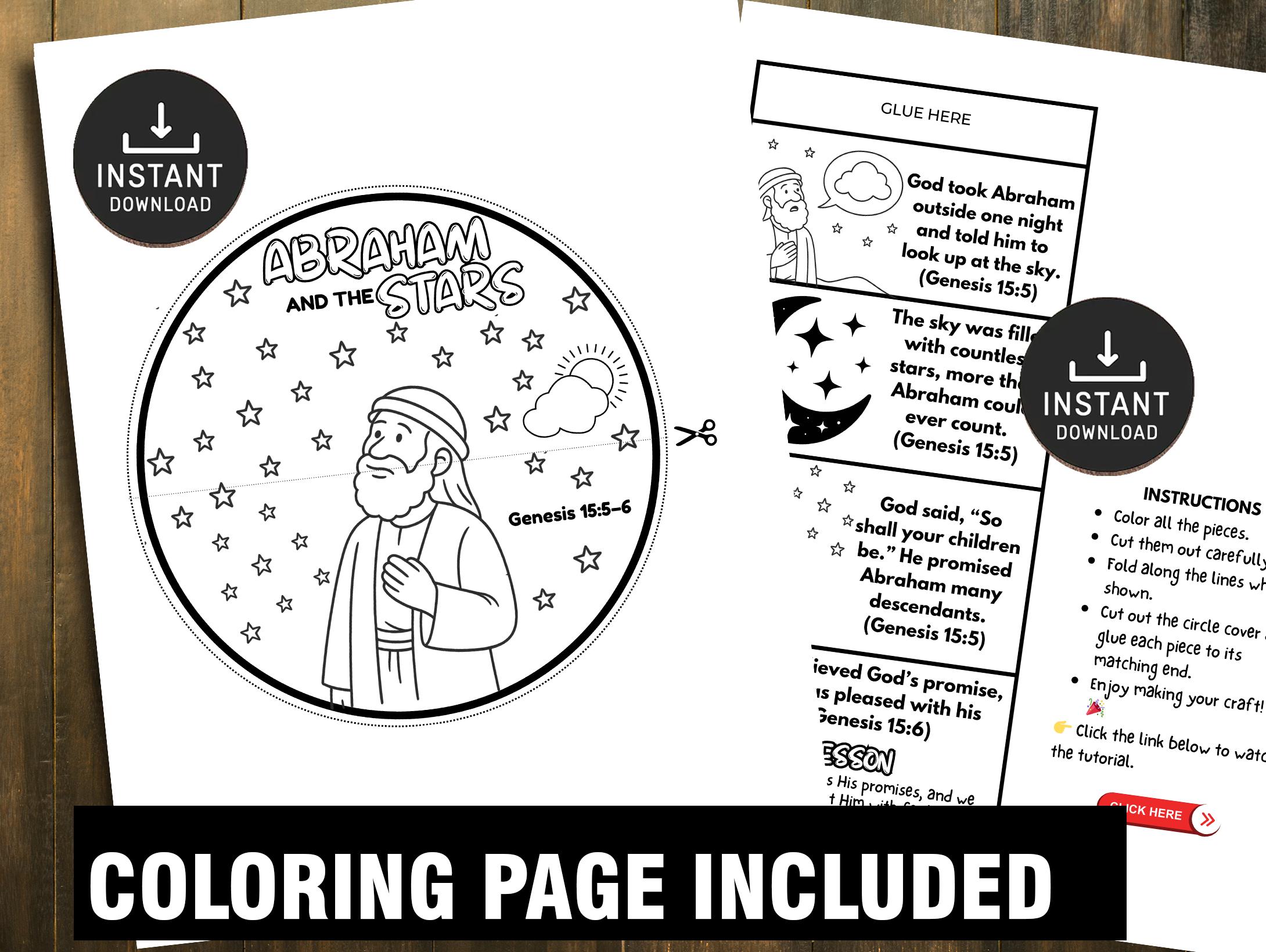 Abraham and the Stars Folding Surprise Bible Story Craft, Sunday School ...