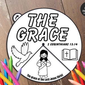 The Grace Prayer Coloring Wheel, Bible Activity, Kids Bible Lesson ...