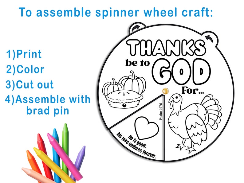Thanks Be to God Coloring Wheel, Thanksgiving, Scripture, Bible ...