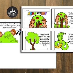 Adam and Eve Mini Book, Sunday School Craft, Adam and Eve Bible Lesson ...