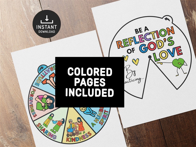 God is Love Coloring Wheel Printable Bible Activity - Etsy