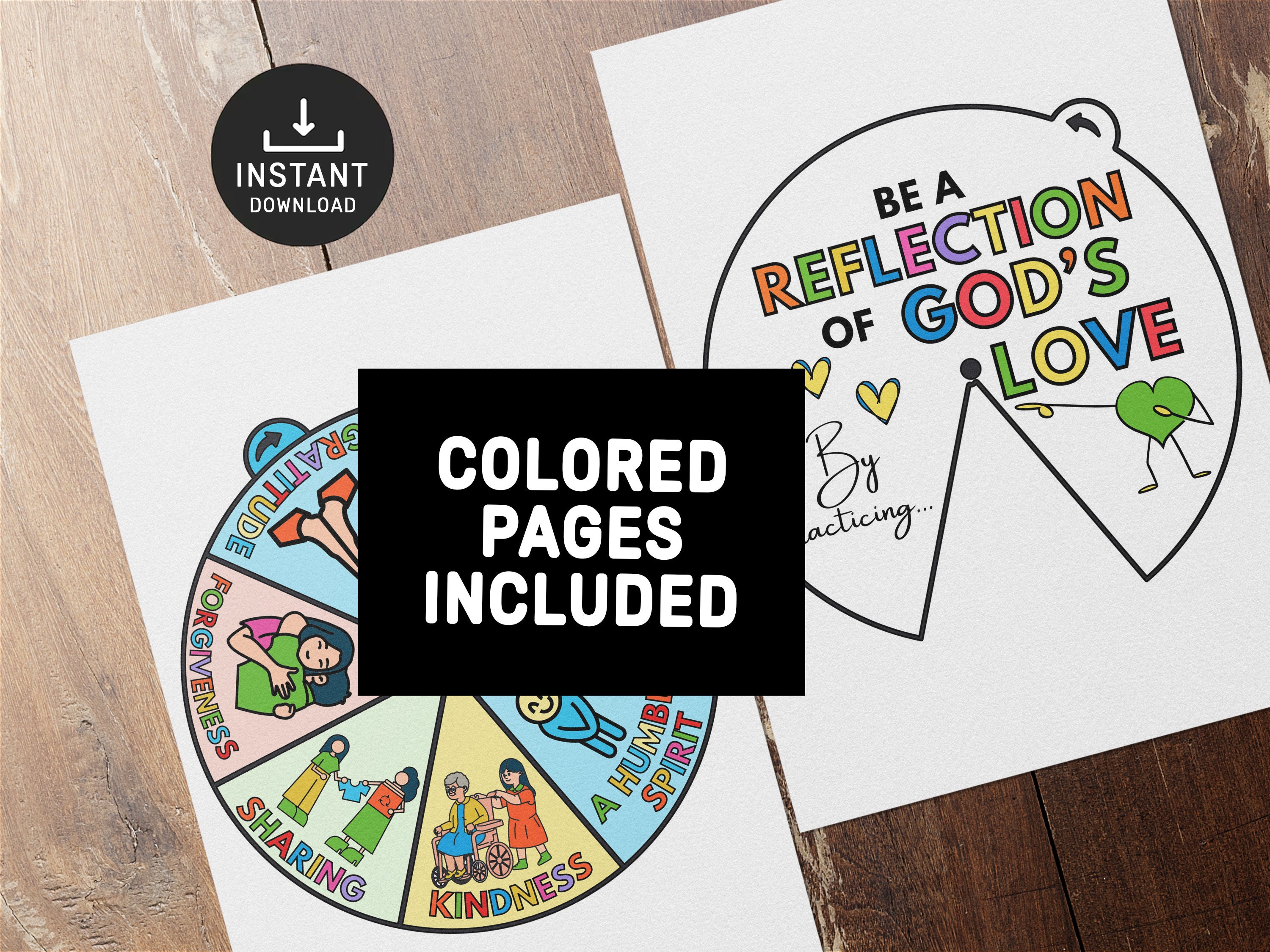 God is Love Coloring Wheel Printable Bible Activity - Etsy