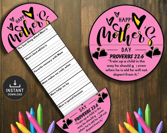Foldable Mother’s Day Card, Printable Activity, Christian Mother’s Day ...