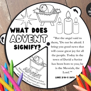 Advent Coloring Wheel, Bible Activity, Kids Bible Lesson, Memory Game ...