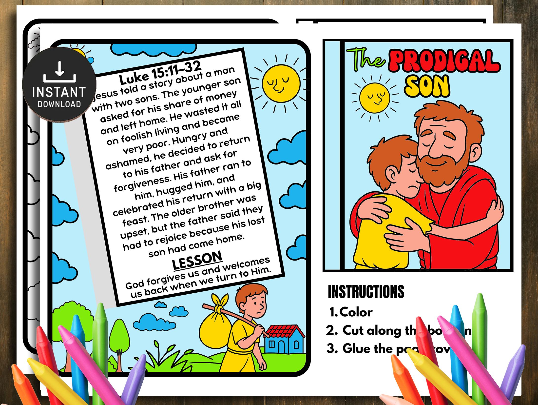 Prodigal Son Bible Story Craft, Kids Sunday School Lesson (digital ...