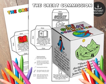 The Great Commission Coloring Wheel, Printable Bible Activity, Kids ...