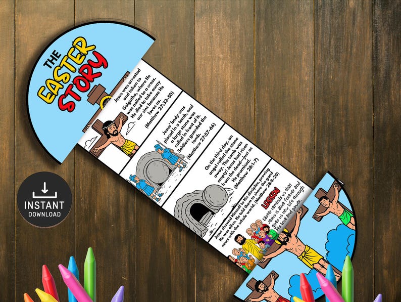 Easter Story Folding Surprise Bible Story Craft, Sunday School Activity ...