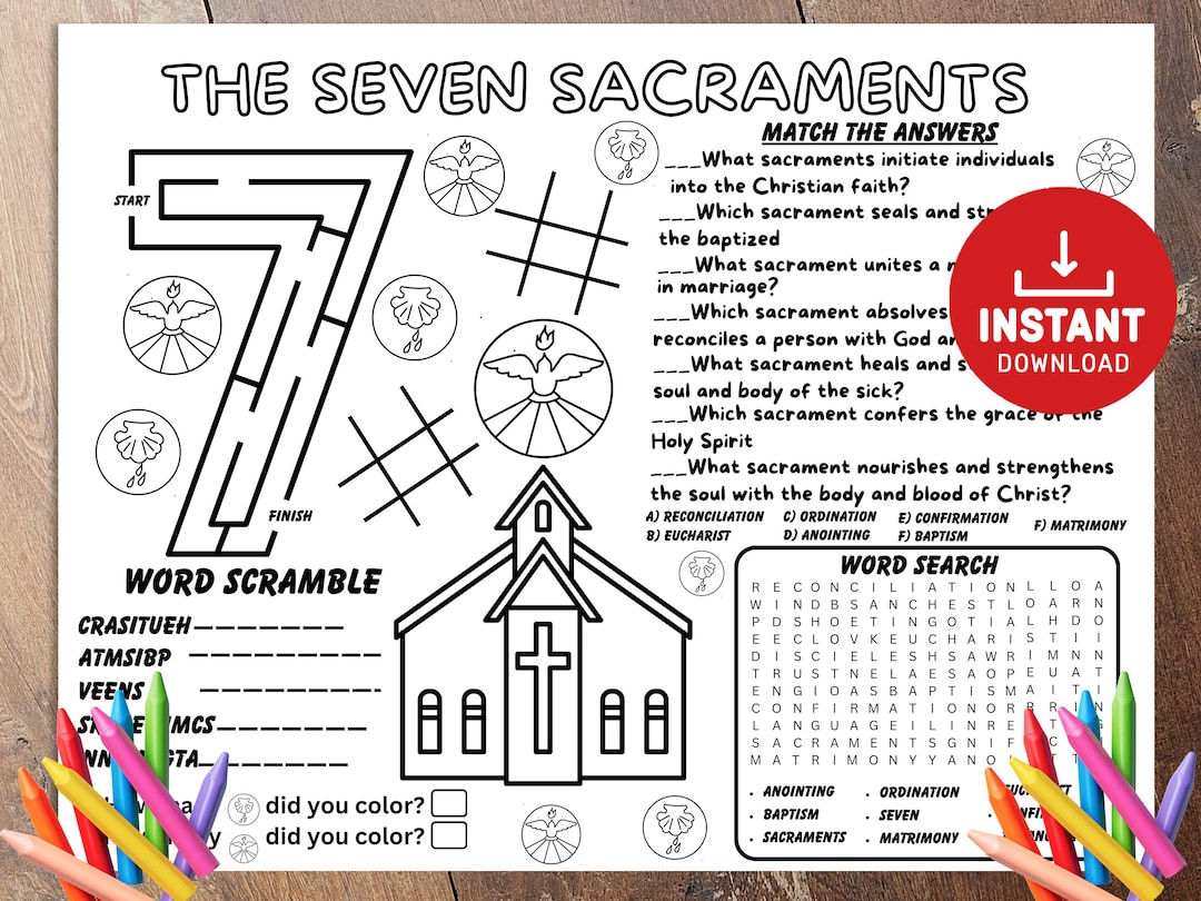 7 Sacraments , Bible Activity, Sunday Activities, Bible Placemat ...