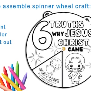 Easter Coloring Wheel, Coloring Spinner, Kids Bible Lesson, Memory Game ...