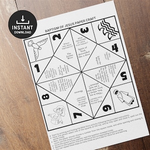 Baptism of Jesus Craft, Jesus Baptized, Fortune Teller, Cootie Catcher ...