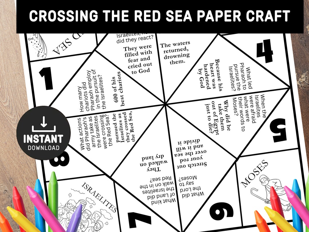 Crossing the Red Sea, Sunday School Craft, Fortune Teller, Moses Red ...