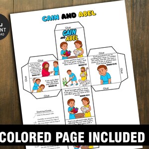 Cain and Abel Coloring Cube, Bible Lesson Kids, Bible Lesson, Memory ...