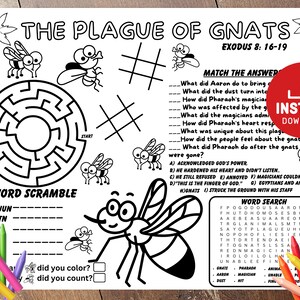 Plagues of Egypt, Bible Activity, Sunday Activities, Bible Placemat ...