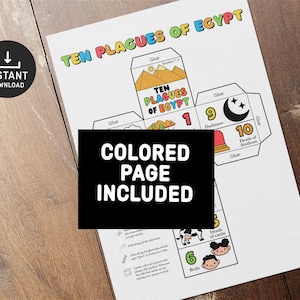 Plagues of Egypt Coloring Cube, Bible Activity, Kids Passover Lesson ...