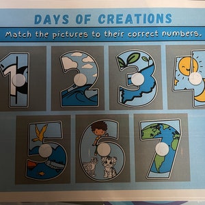 Days of Creation Busy Book, Bible Activity, Bible Lesson, Memory Game ...