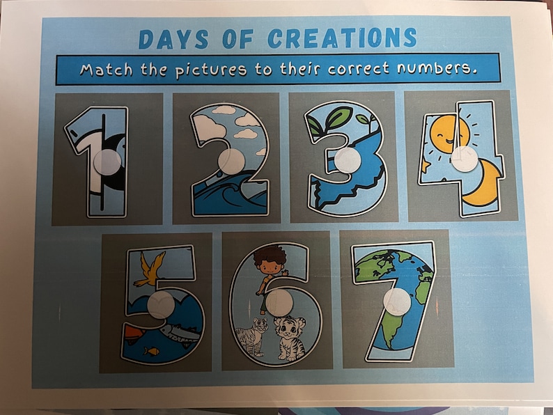 Days of Creation Busy Book, Bible Activity, Bible Lesson, Memory Game ...