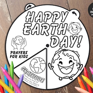 Earth Day Coloring Wheel, Earth Day Activity, Earth Day Preschool ...