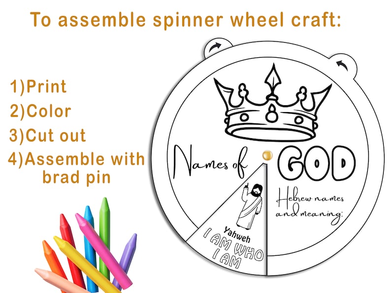 Names of God Coloring Wheel, Hebrew Names, Bible Activity, Bible Lesson ...
