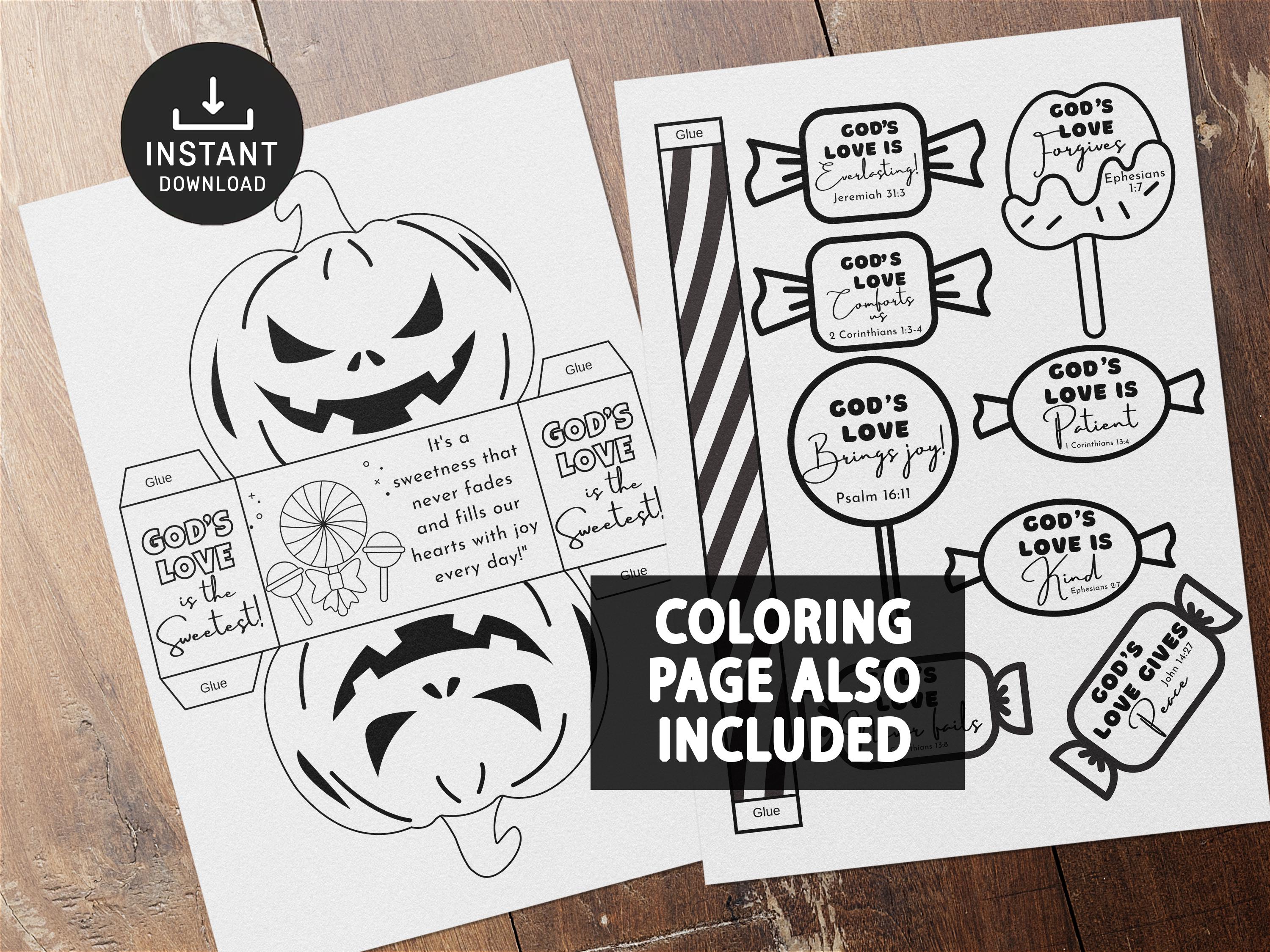 God's Love Craft Activity, Christian Halloween Bible Craft Activity ...