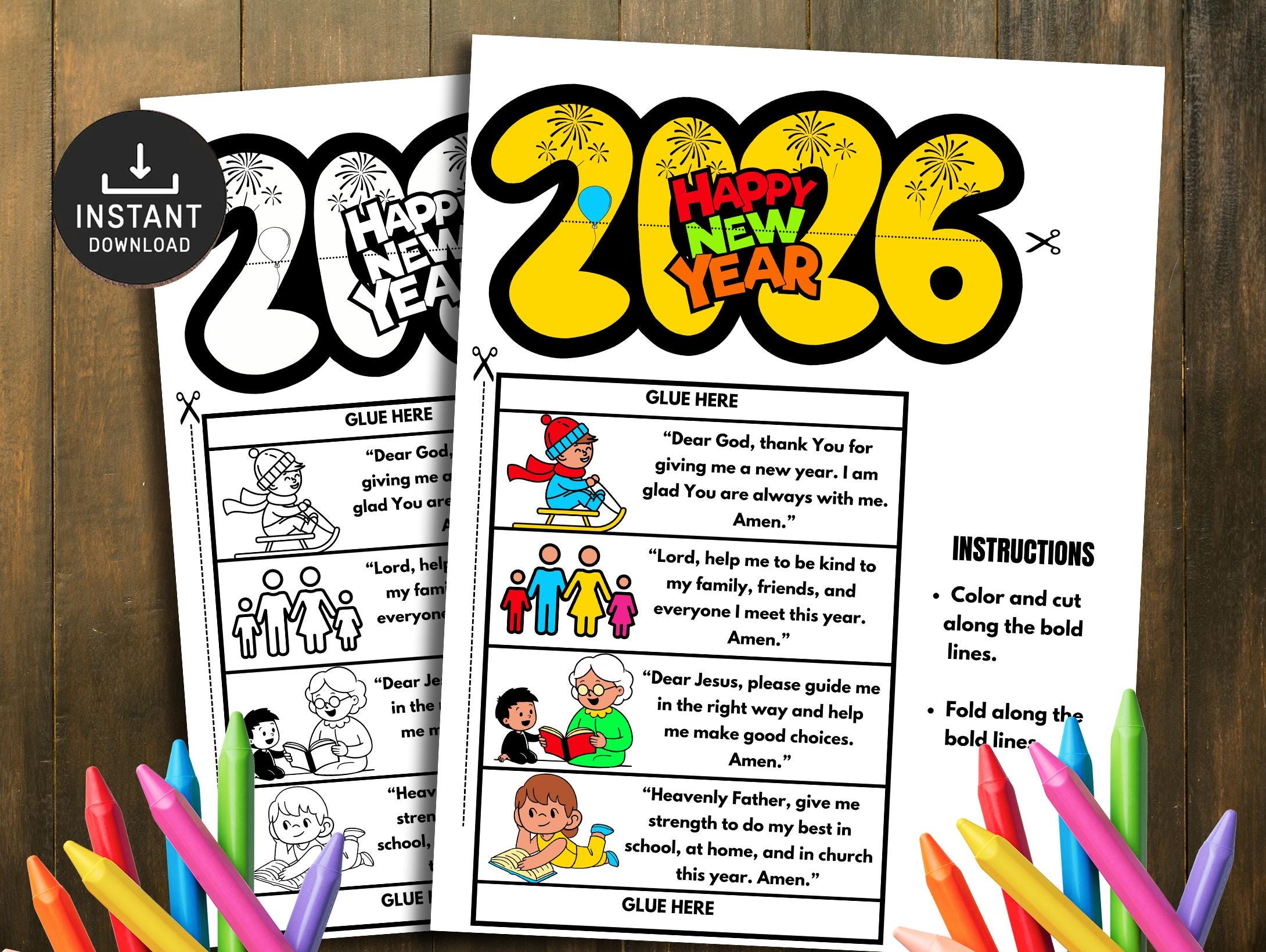 New Year Prayer Craft, Bible Activity, Memory Game, Sunday School, New ...