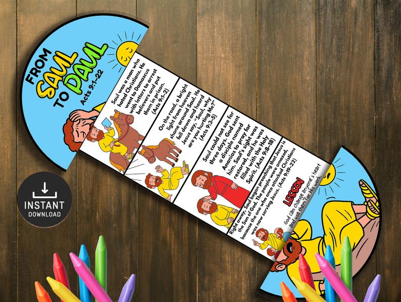 Saul to Paul Folding Surprise Bible Story Craft, Bible Lesson, Sunday ...