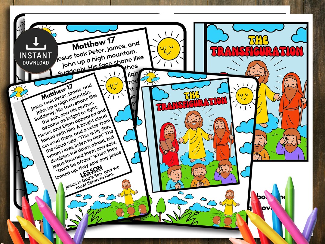 Transfiguration of Jesus Craft, Easter Bible Story Mini Book (digital ...