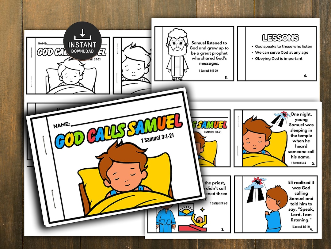 God Calls Samuel Mini Book, Bible Lesson Kids, Bible Lesson, Memory ...