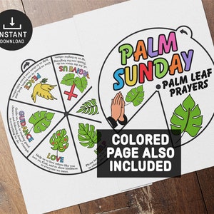 Palm Sunday Prayer Coloring Wheel, Lent Activity for Kids, Palm Sunday ...