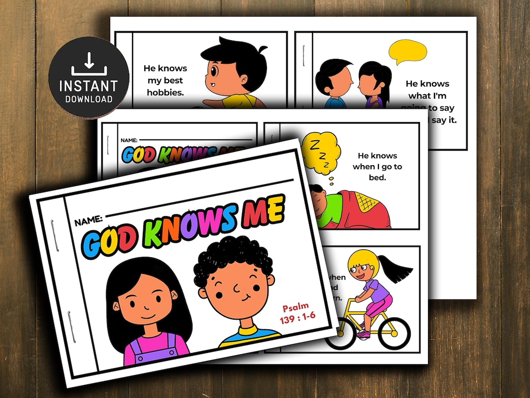 God Knows Me Mini Book, Psalm 139, Bible Story Activity, Bible Lesson ...