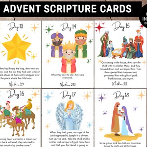 Advent Scripture Cards, Advent Calendar, Watercolor, Floral, Nativity ...