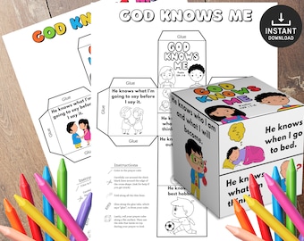 God Knows Me Psalm 139 Headband Crowns, Printable Bible Activity, Kids ...