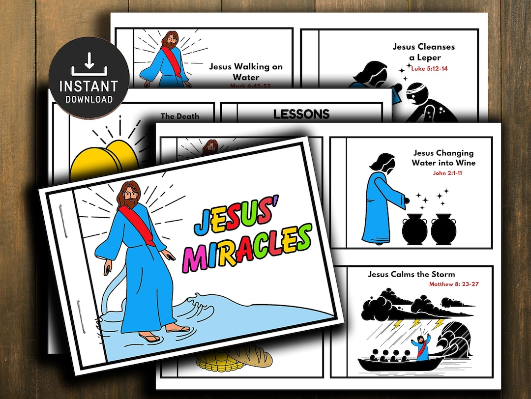Jesus Miracles Mini Book, Bible Activity, Sunday School Activities ...
