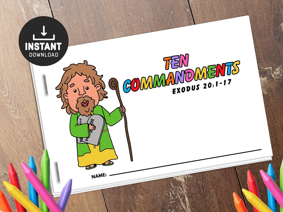 10 Commandments Activity, Bible Story Craft, Sunday School Craft, Moses ...